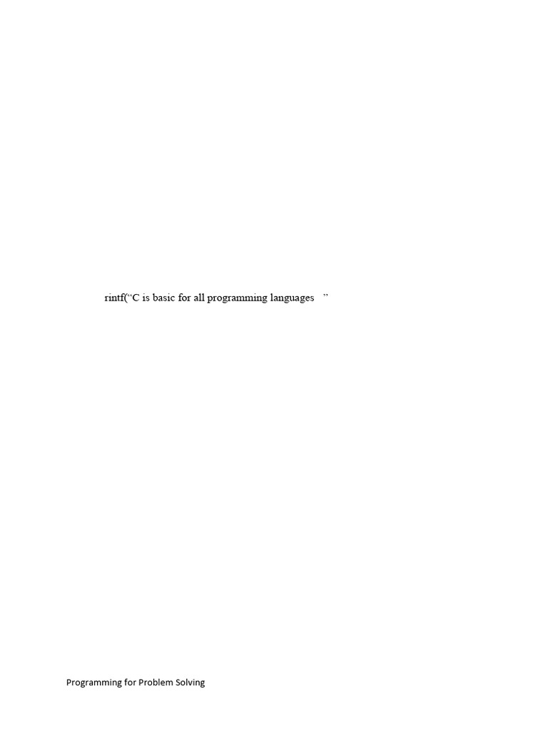 Basics of C Programming: 1. Introduction To C Programming | PDF