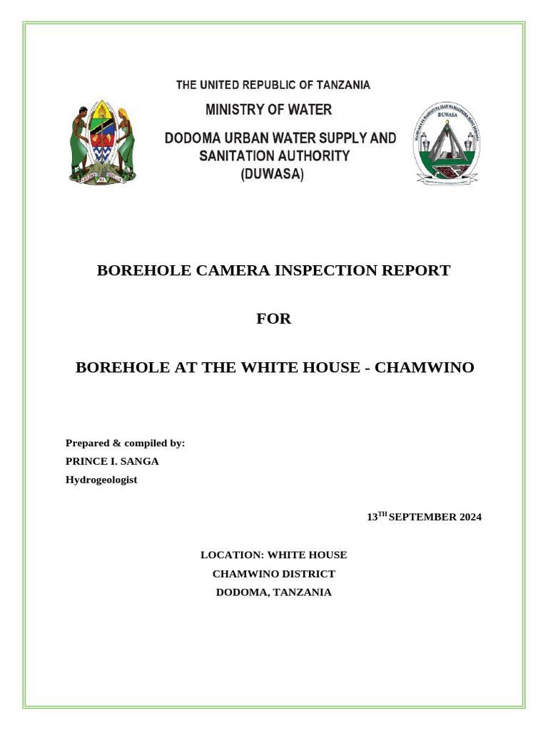Chamwino-Ikulu Borehole Camera Inspection Report | PDF