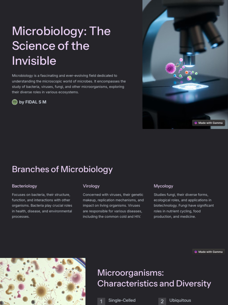 Microbiology The Science of The Invisible | PDF | Microorganism | Science & Mathematics