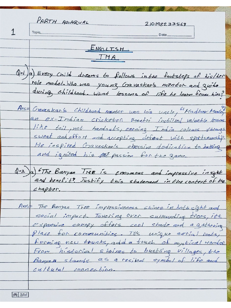 Parth Agarwal English TMA Senior Secondary | PDF