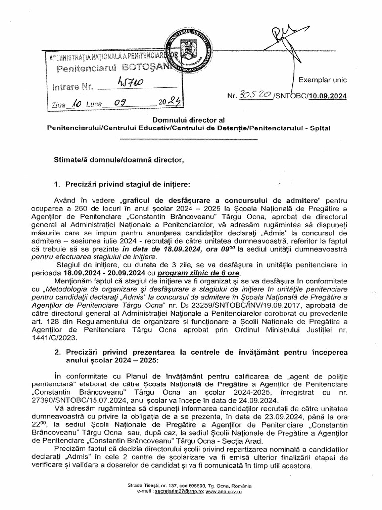 Stagiu de Initiere Elevi SNPAP - 12 Sept 2024 | PDF