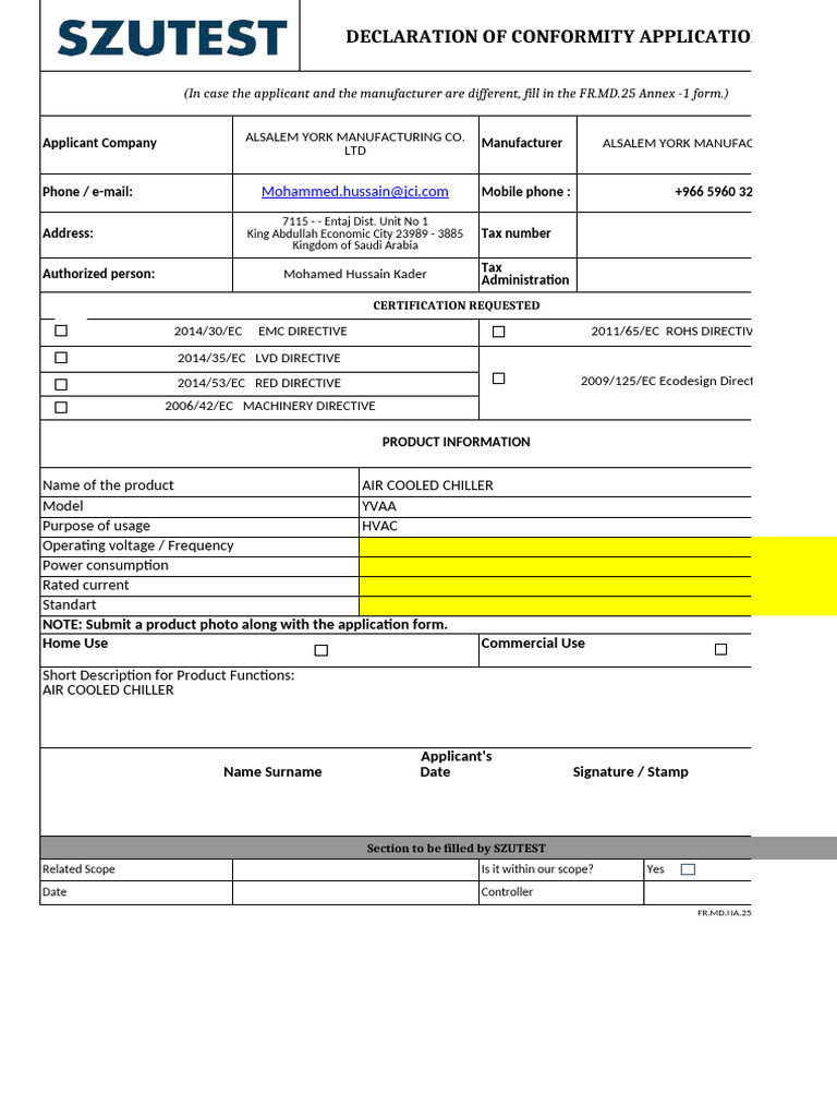 FR - MD.NA.25 Application Form | PDF