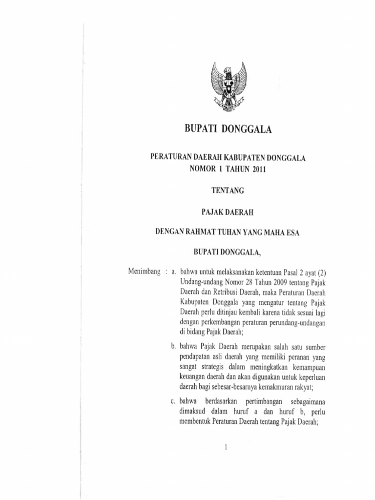 Perda No.1 THN 2011 | PDF