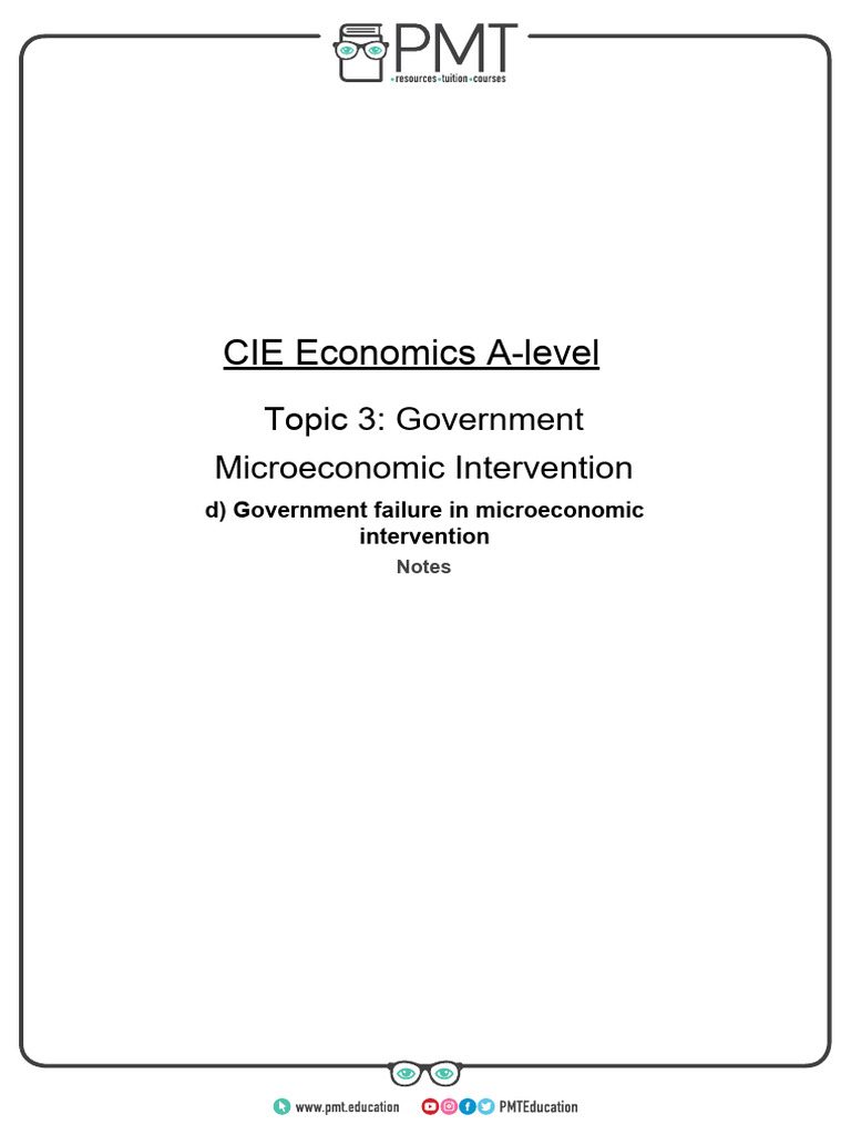 D) Government Failure in Microeconomic Intervention | PDF