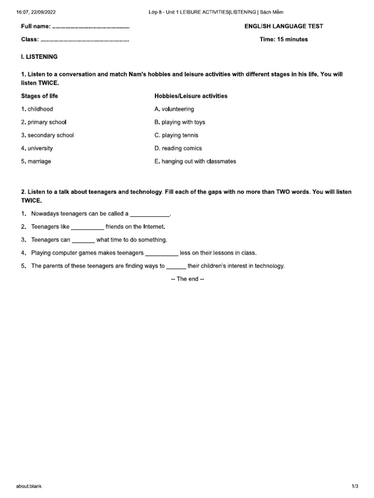 Unit 1 Listening | PDF