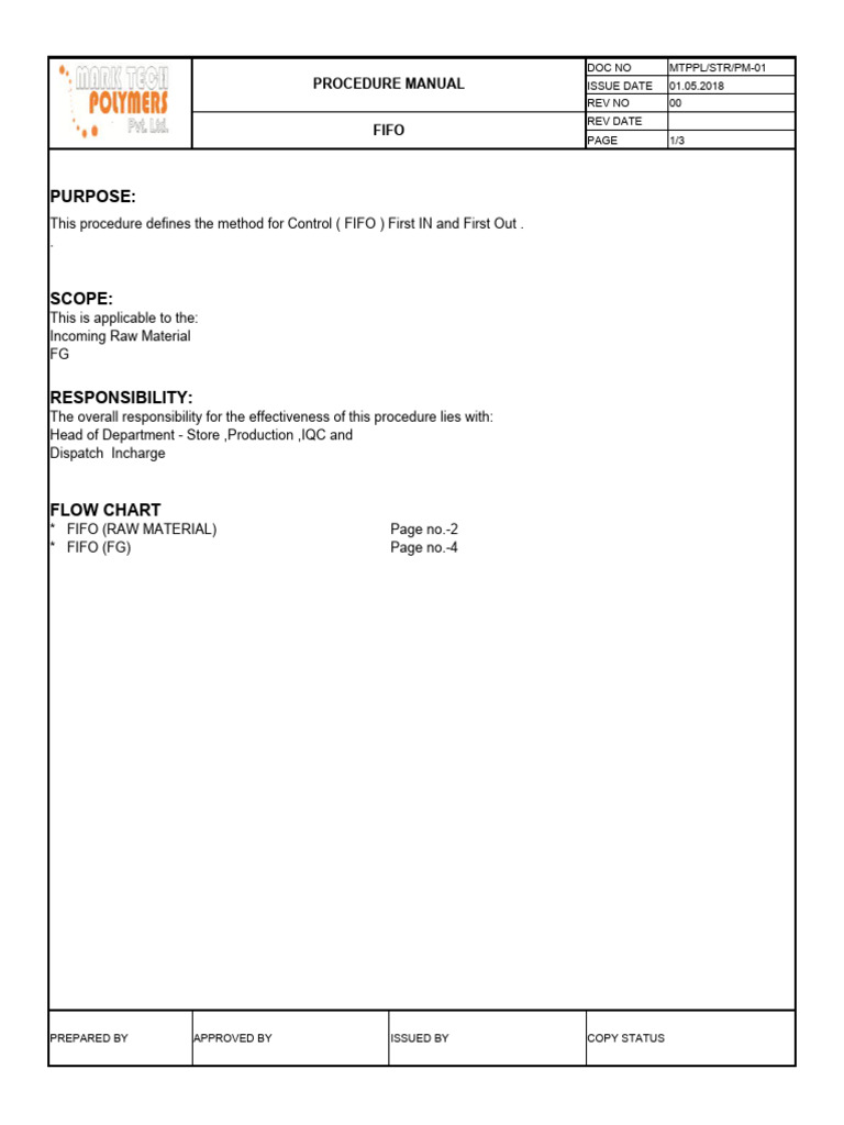 Purpose Procedure Manual Fifo - Compress | PDF