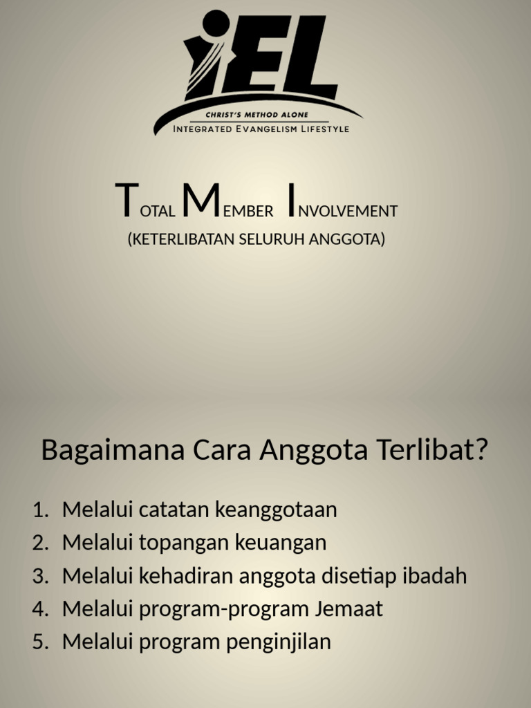 Materi 2 - TOTAL MEMBER INVOLVEMENT Acara PP Di THK | PDF