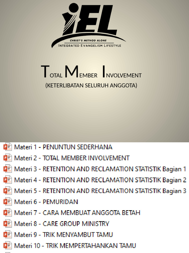 Materi 2 - TOTAL MEMBER INVOLVEMENT | PDF