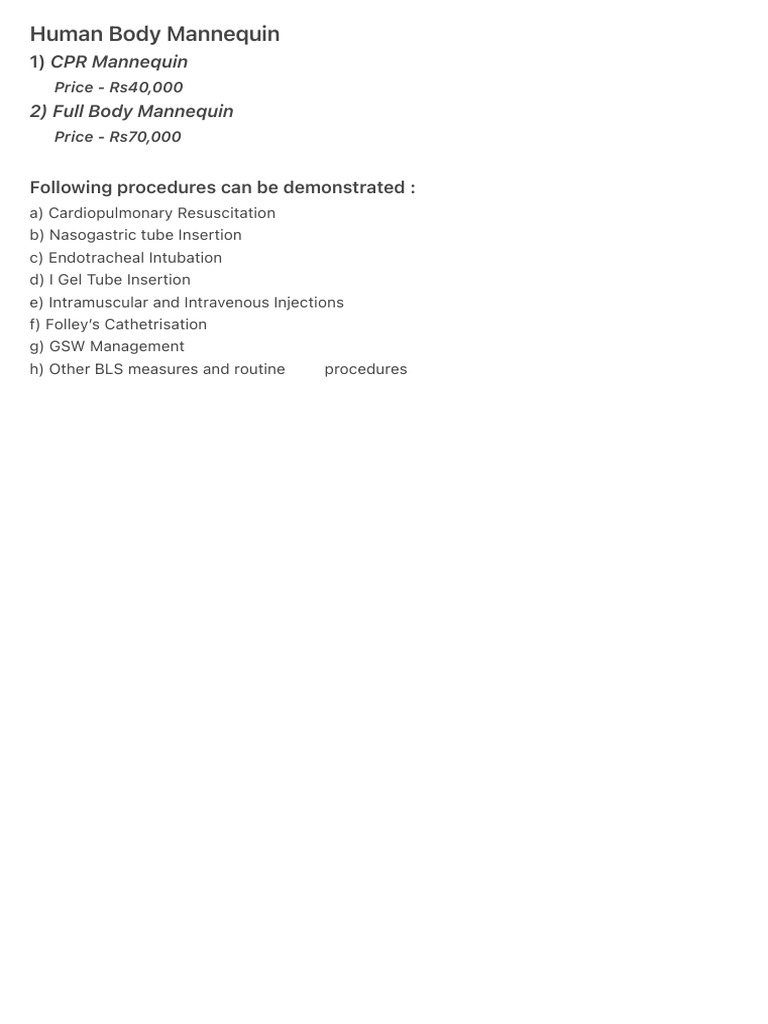 Human Body Mannequin | PDF