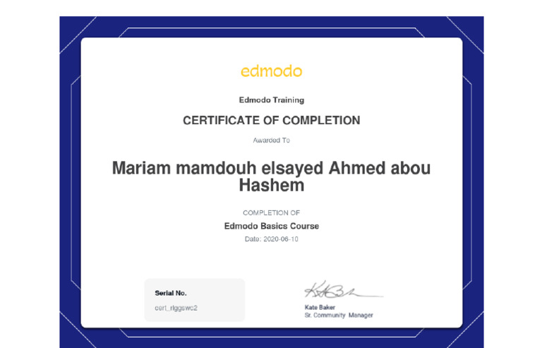 Certificate of Completion For Edmodo Certified Learner | PDF