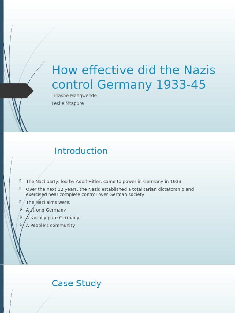 How Effective Did The Nazis Control Germany 1933-45 | PDF
