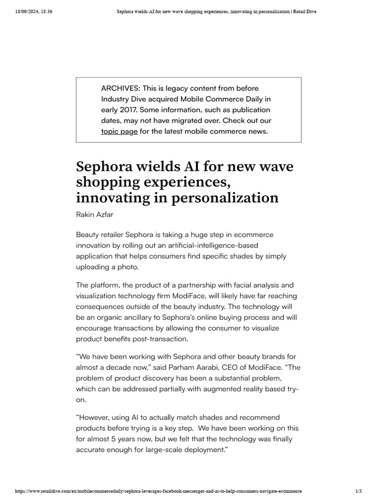 Sephora Wields AI For New Wave Shopping Experiences, Innovating in ...