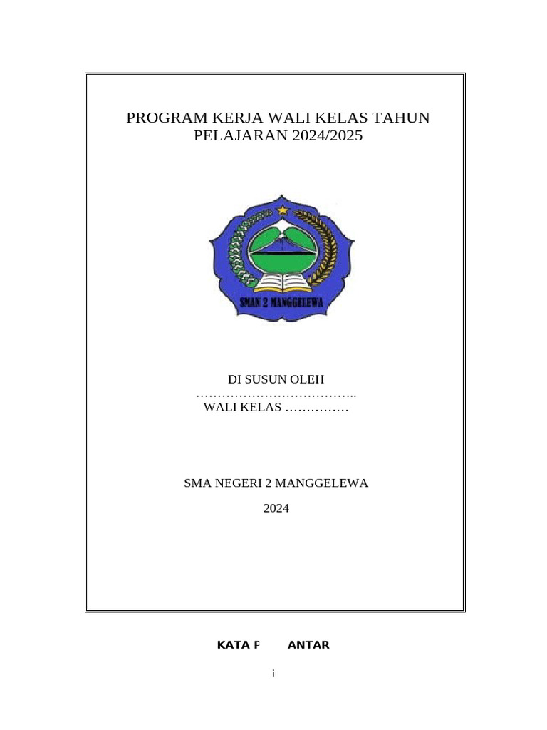Program Kerja Wali Kelas 2024 | PDF
