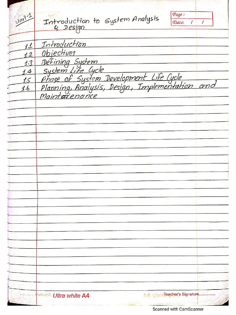 System Analysis Design Note | PDF