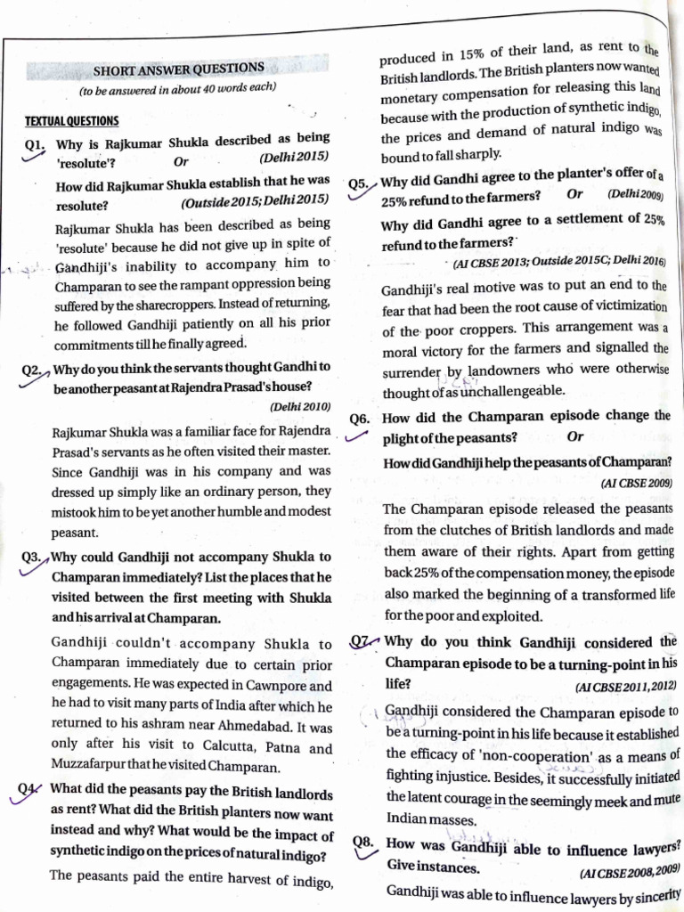 Indigo Questions From Literature Companion Class 12 | PDF