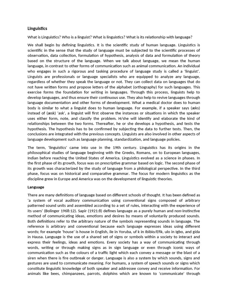 Linguistics, An Introduction | PDF | Linguistics | Semantics