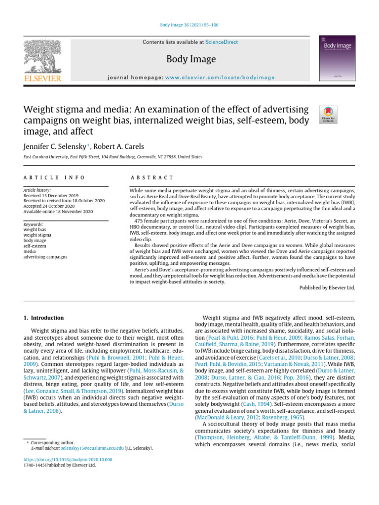 Weight Stigma and Media: An Examination of The Effect of Advertising ...