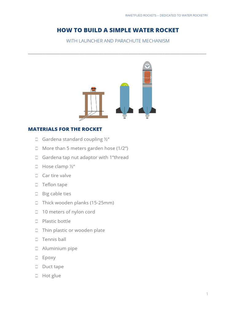 How To Build A Simple Water Rocket: With Launcher and Parachute ...
