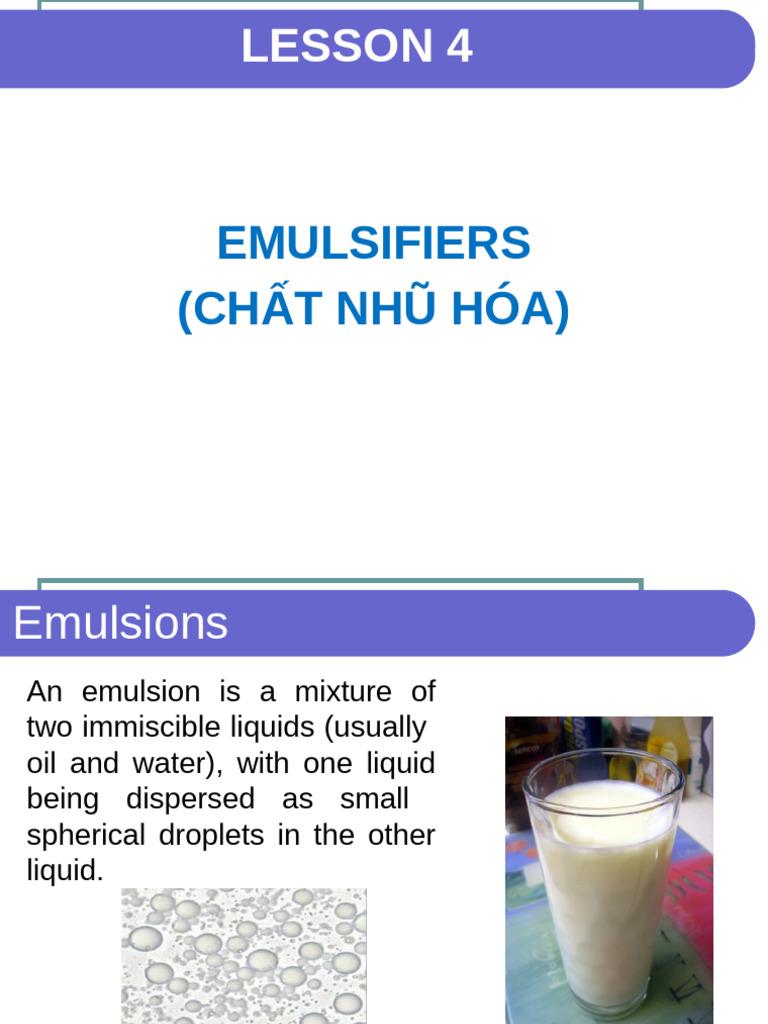 Lesson 4 Emulsifiers | PDF