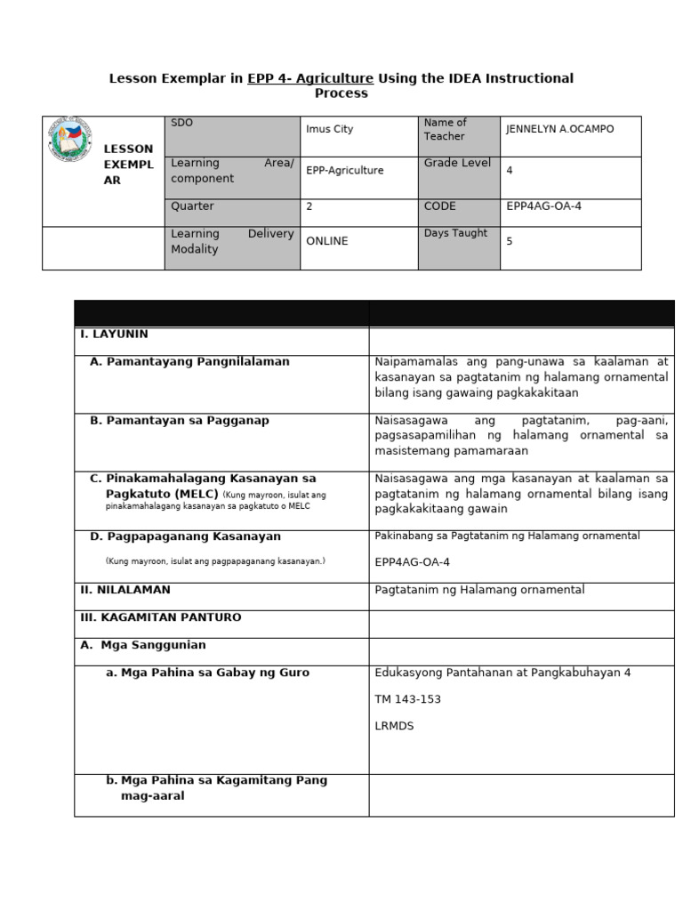 EPP4 Agri W1 D1-6 | PDF