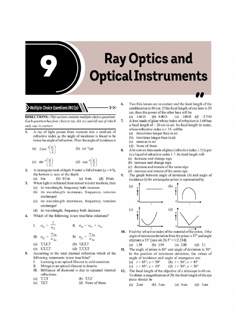 Ray Optics and Optical Instruments | PDF