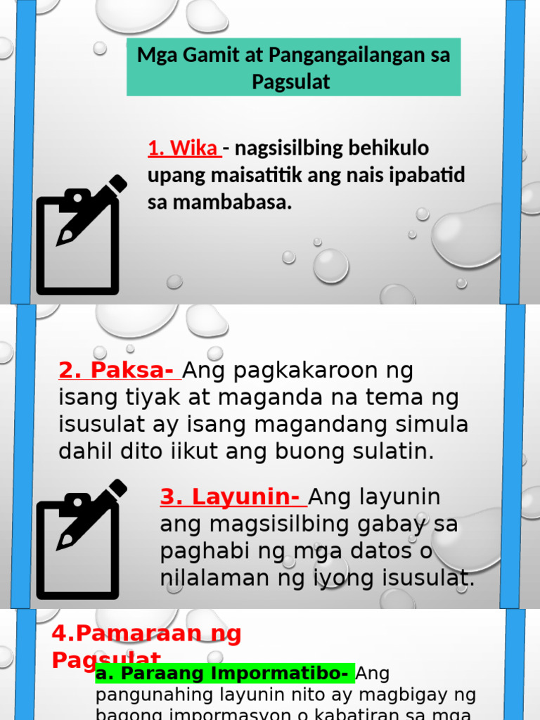 Gamit NG Pagsulat | PDF