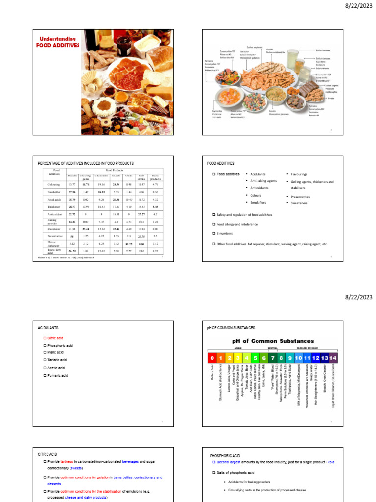 Lecture 8 - Food Additives | PDF