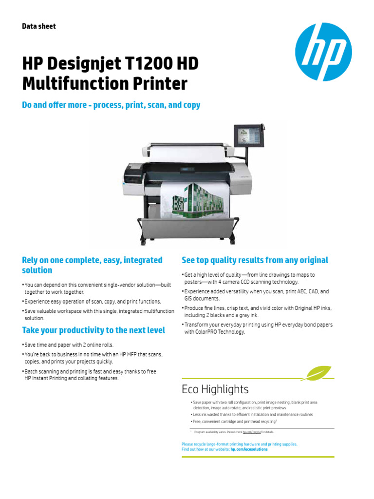 HP DSJ T1200.datasheet | PDF