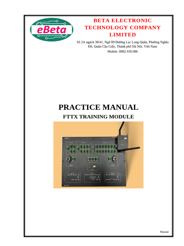 ENG - Practice Manual - FTTX Manual | PDF