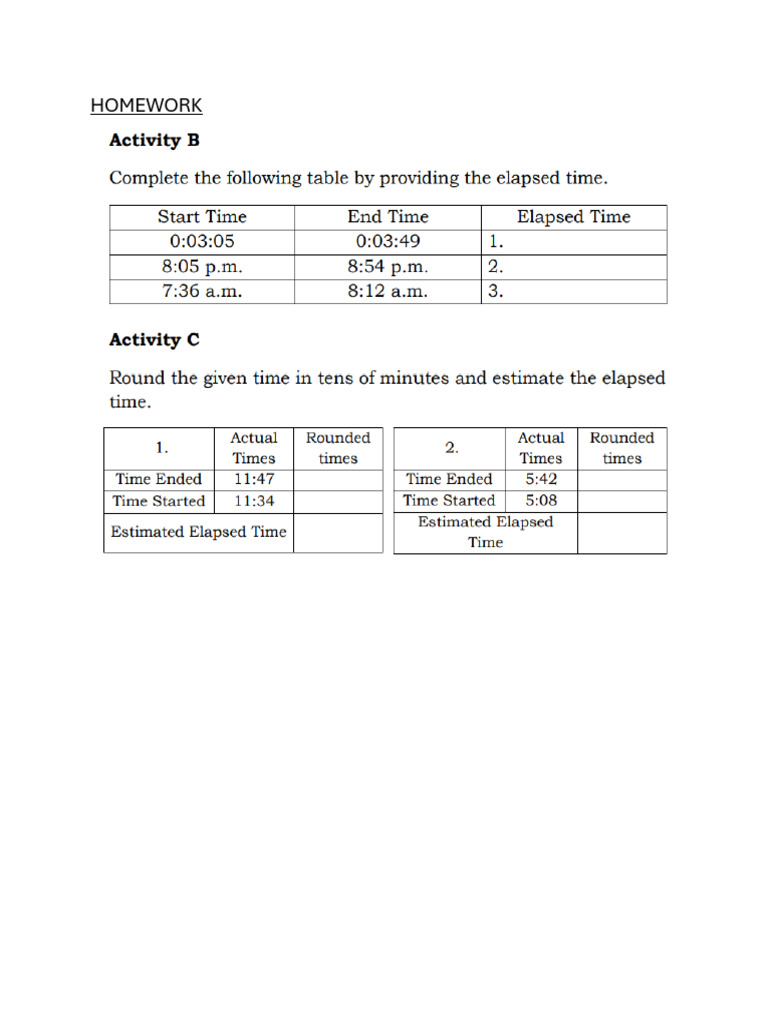 Jayden Elapsed Time-HW | PDF