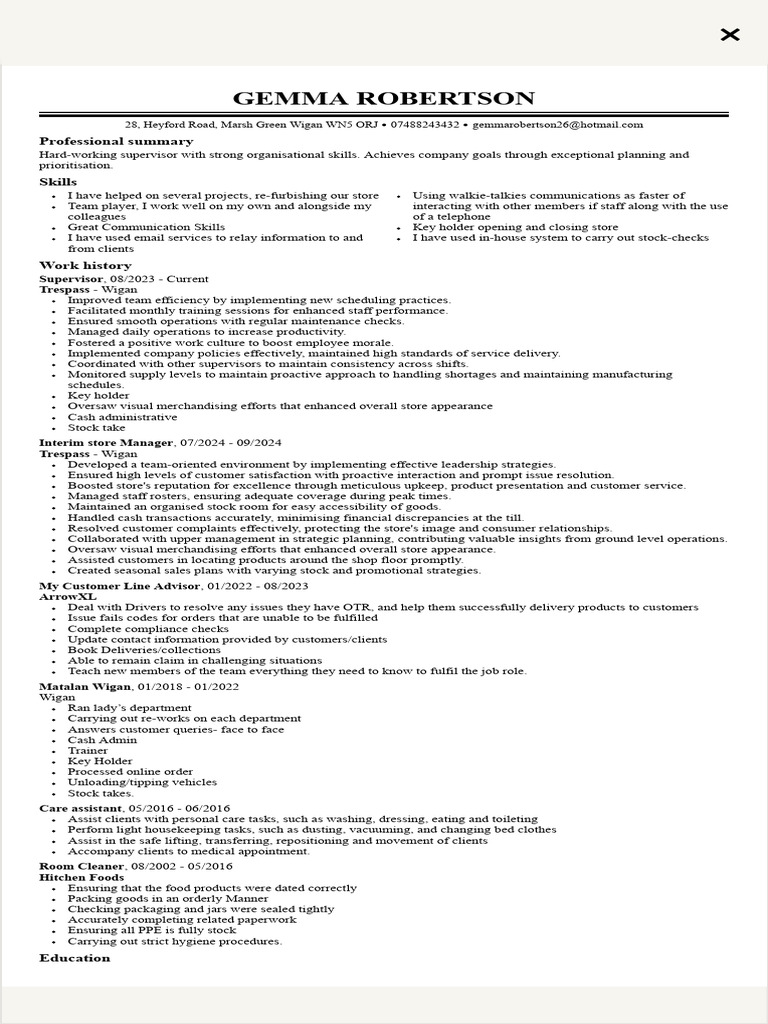 Finalise CV - My Perfect CV | PDF