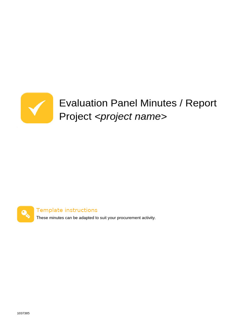Template Report Minutes Panel Evaluation | PDF