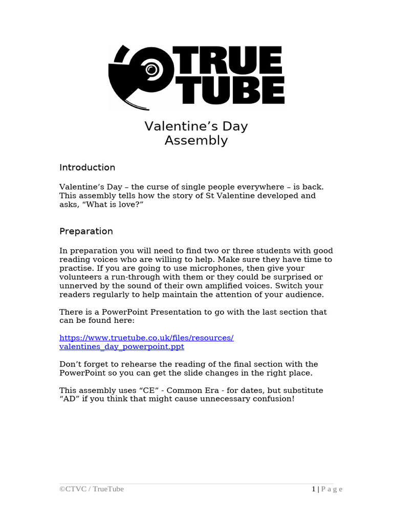Assembly Valentines Day | PDF
