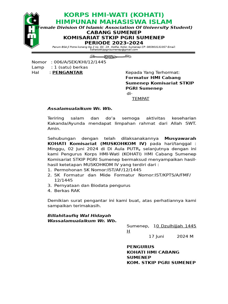 PENGANTAR DEMISIONER Fiks | PDF