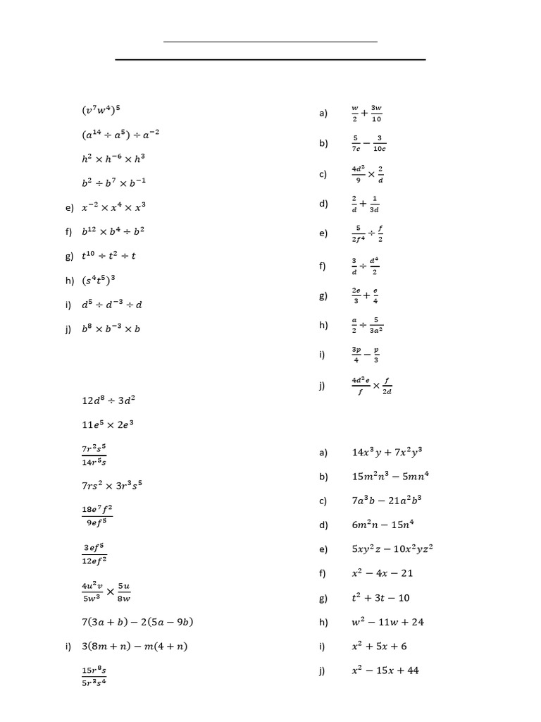 Assignment Chapter 1 Introduction To Algebra | PDF | Mathematics | Algebra