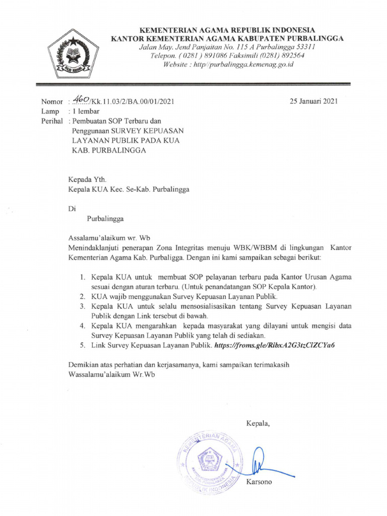 Surat SOP KUA Terbaru | PDF