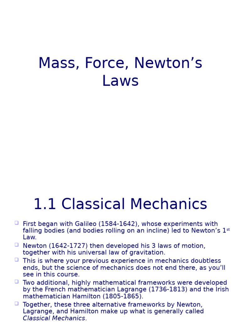 Newtons Law of Motion | PDF