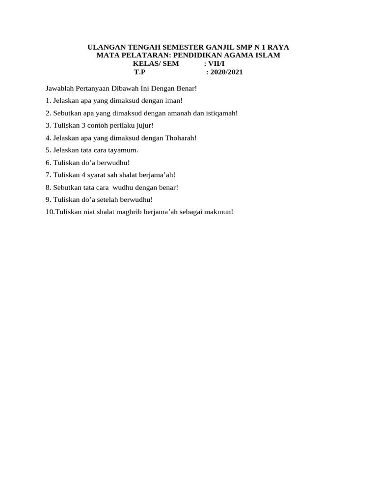 Uts KLS 7 Pai | PDF | Self-Improvement | Wellness