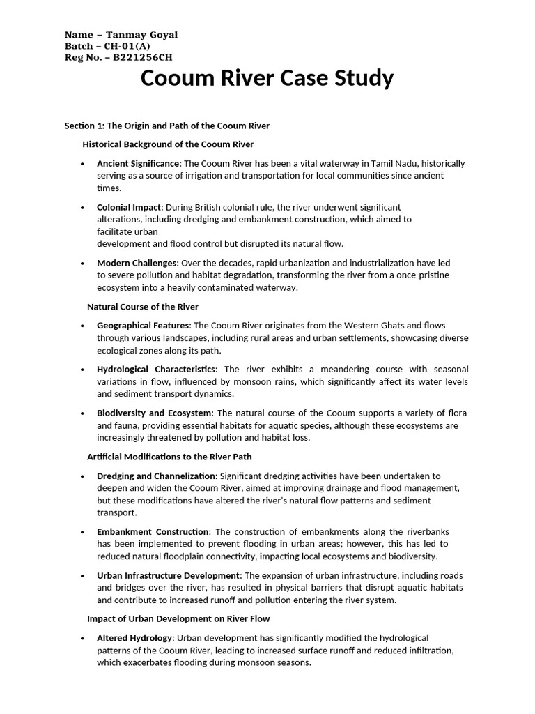 Cooum River Case Study | PDF