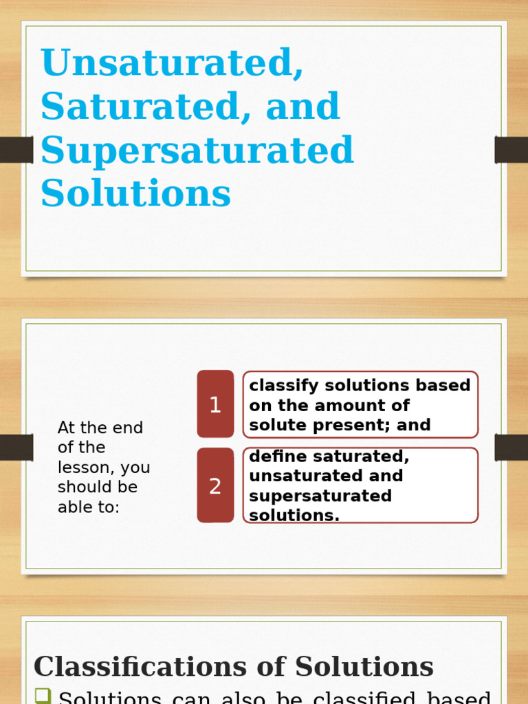 Science 7 3.3 Unsaturated, Saturated, and Supersaturated Solutions | PDF