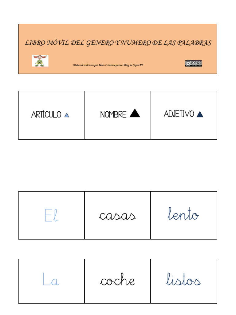 Libro Movil Del Genero y Numero de Las Palabras | PDF