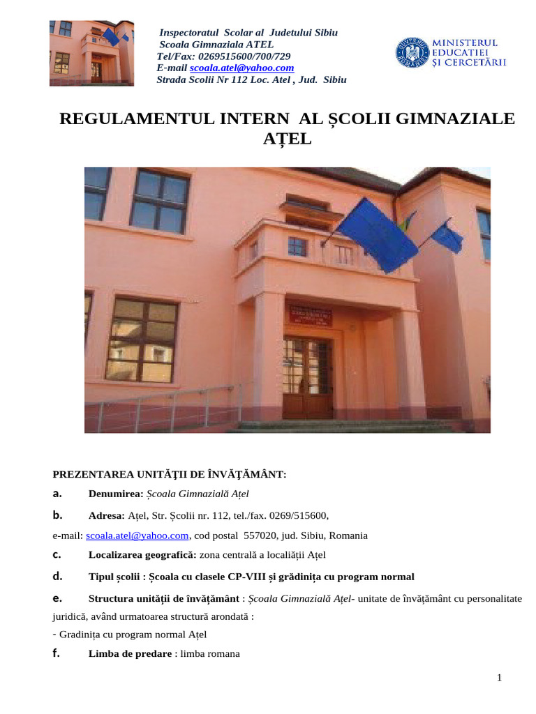 Regulamentul Intern | PDF