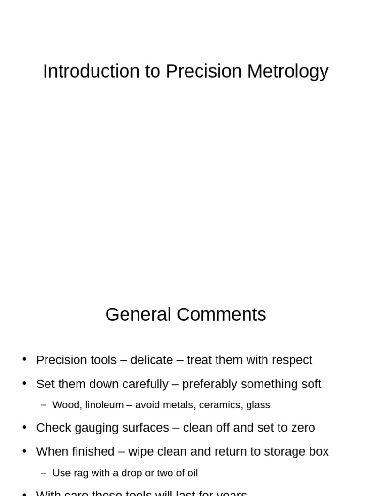 Lab 4 Introduction To Precision Metrology Lab 4 Notes | PDF | Tools ...
