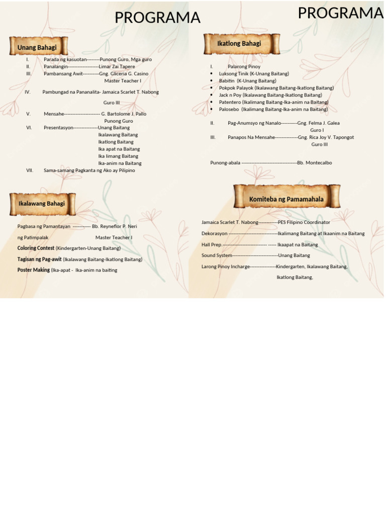 BUWAN NG WIKA Program | PDF | Philippines | Sociolinguistics