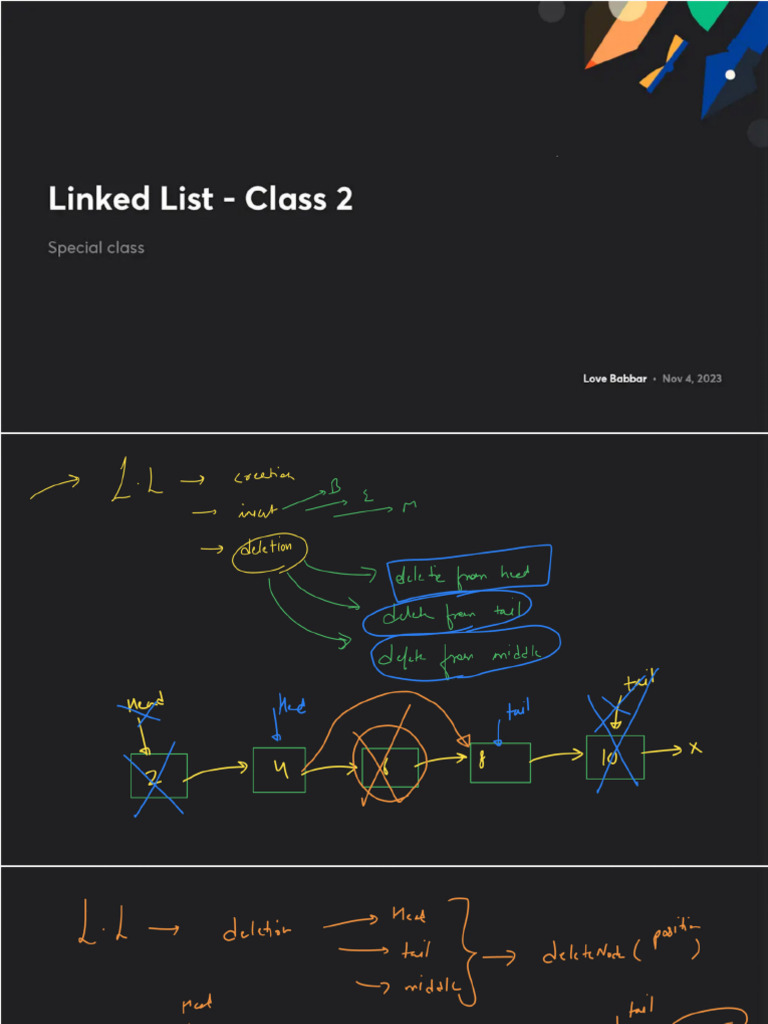 Linked List Class 2 With Anno | PDF