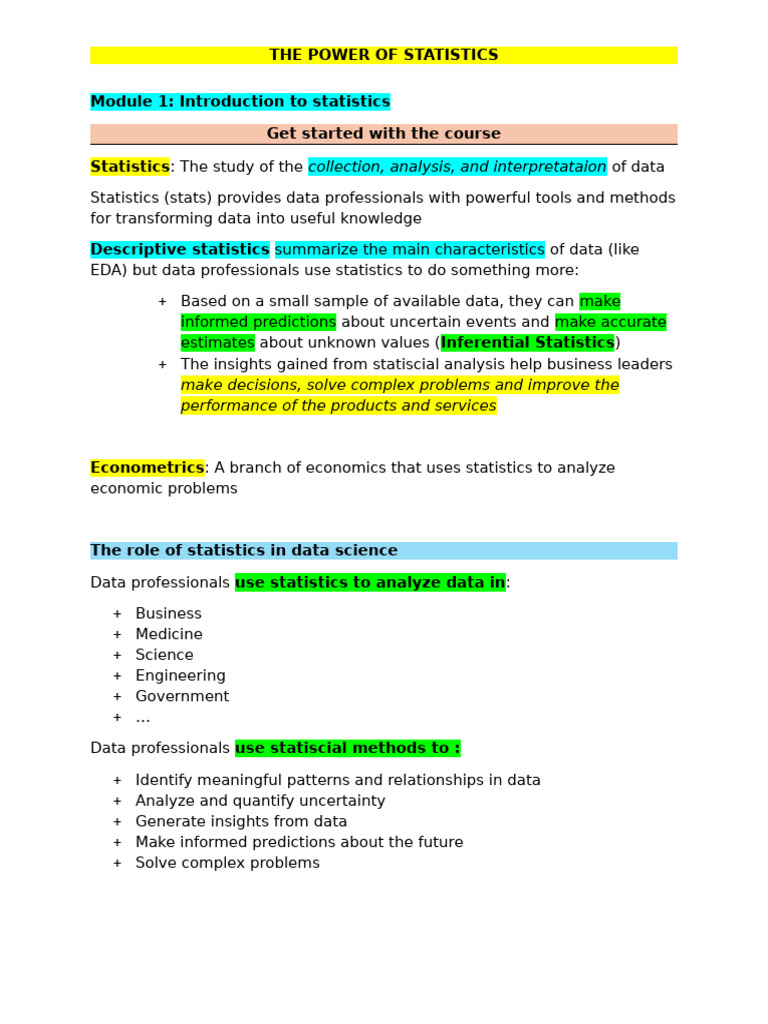 The power of statistics | PDF