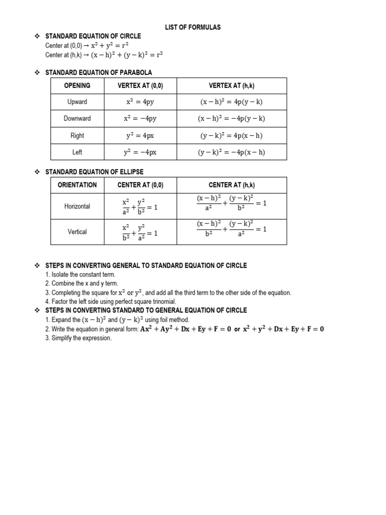 FORMULAS | PDF