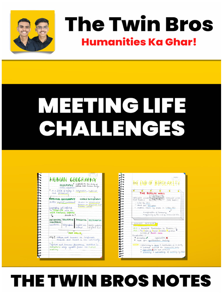 Meeting Life Challenges Notes by The Twin Bros | PDF