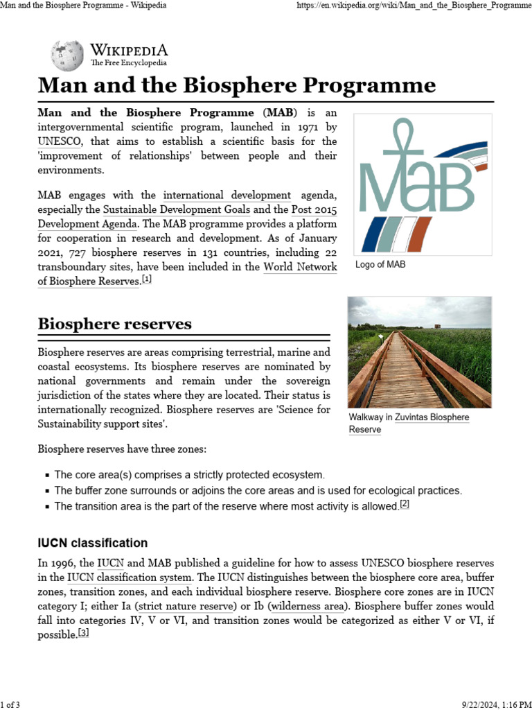 Unesco Mab Logo Man And The Biosphere Programme | PDF