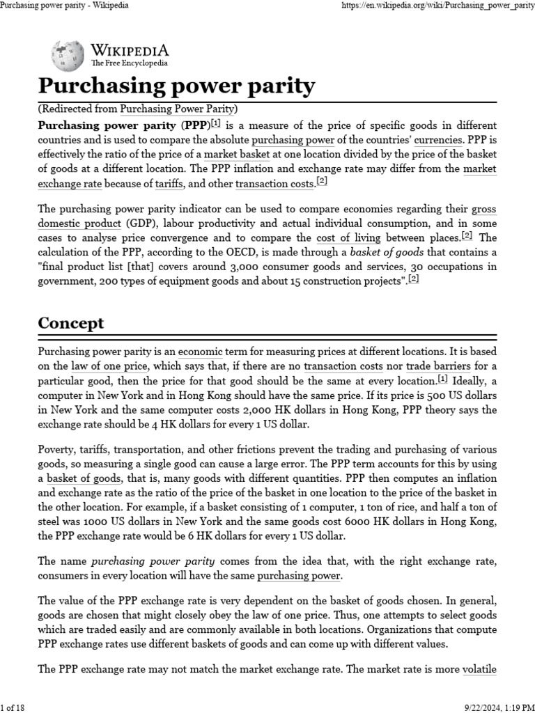 Purchasing Power Parity | PDF